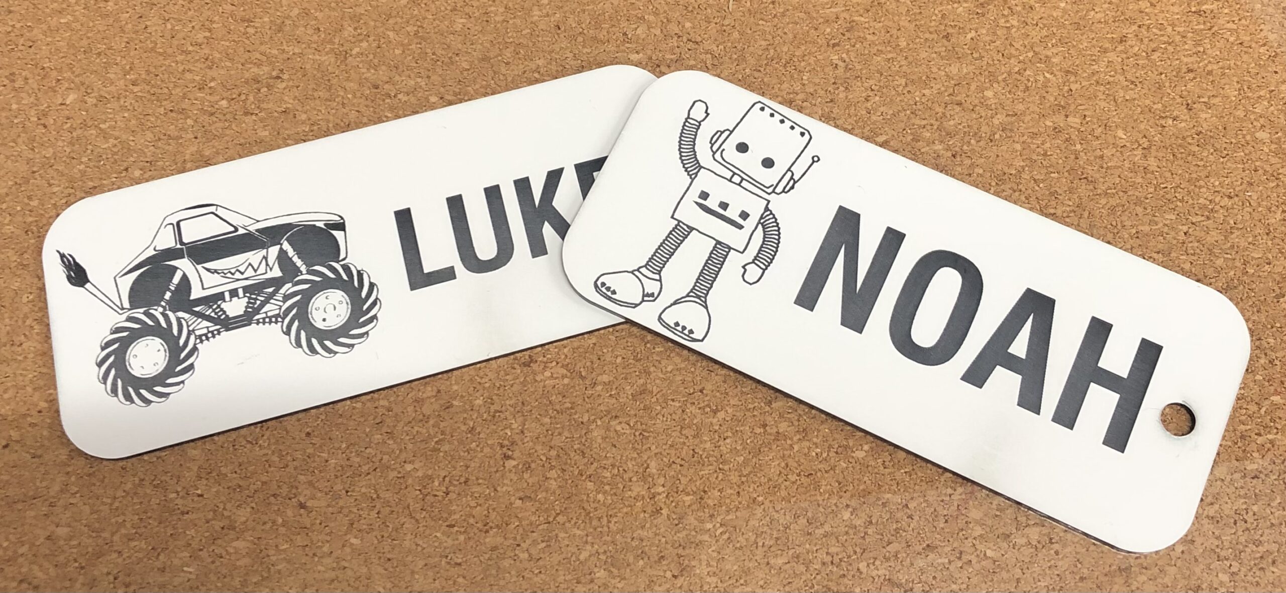 PERSONALISED NAME TAGS SMALL with/without image - PG STAMPS