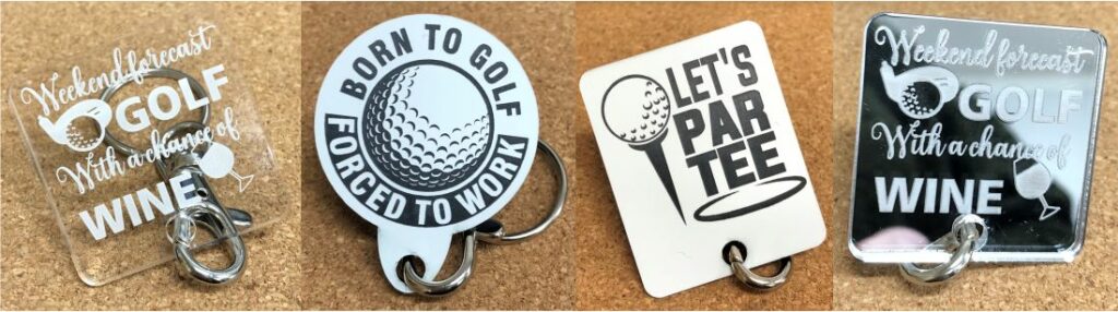 KEYRINGS GOLF THEME - PG STAMPS